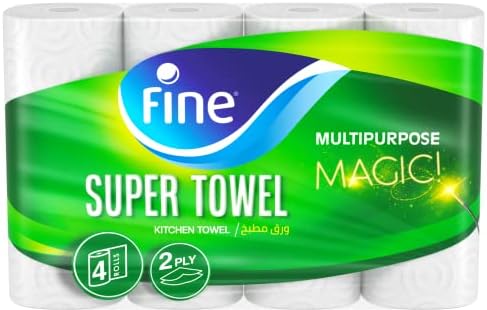 Fine - Super kitchen paper towel 70 sheets x 2 layers, pack of 4rolls ...