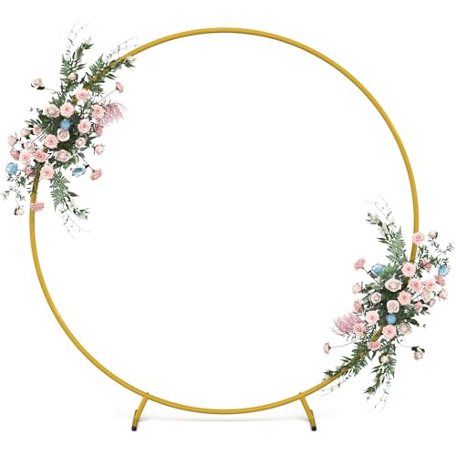 CZMIYRPY Arch Backdrop Stand 6.6FT Gold Round Balloon Arch Stand for ...