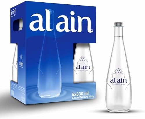 Al Ain Still Water 330ml, Pack of 6, Low Sodium Glass Bottled Water ...