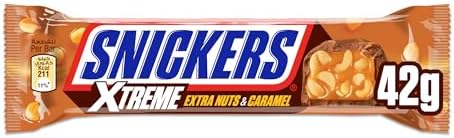 سعر Snickers Extreme Nut & Caramel Chocolate Bar 42g, Chocolate bar ...