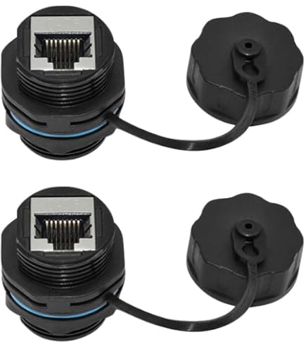 Ethernet Splitter Category 6a IP68 Waterproof Bulkhead Panel Mount ...