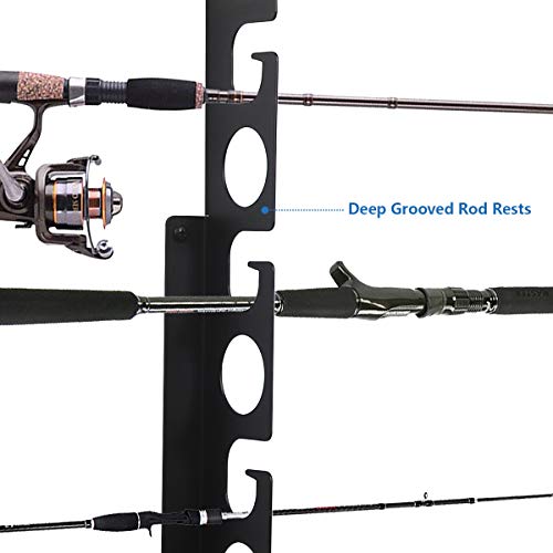 Butizone Fishing Rod Rack, Fishing Pole Wall or Ceiling Storage Rack ...