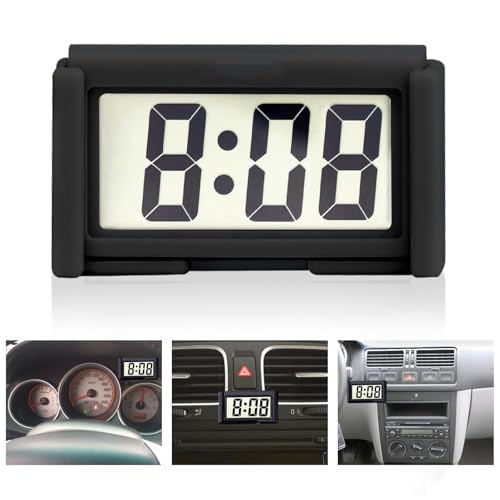 Car Dashboard Digital Clock - with Jumbo LCD Time & Day Display - Mini ...