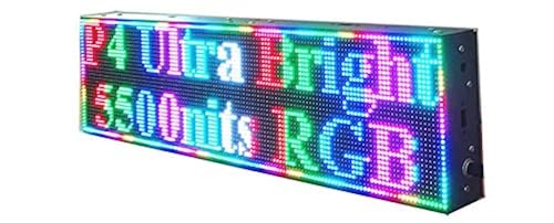 P4 Ultra Bright 5500Nits 20" x 5" 128 x 32 Pixels Full Color Semi ...