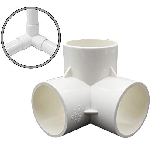 3 Way PVC Corner Fitting 1/2"3/4" 1" PVC Elbow Corner Side Outlet Tee Fitting PVC 3Way 1/2 in ...