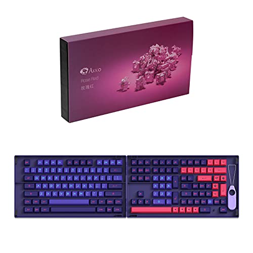 Akko CS Switches, 3 Pin 43gf Linear Switch (45 pcs, Rose Red) with Akko ...