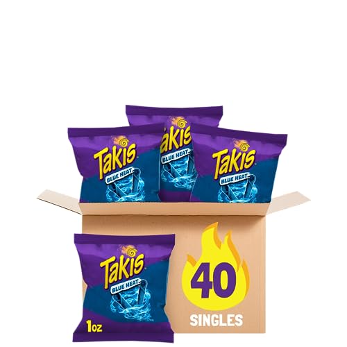 Takis Blue Heat 40 pc / 1 oz Multipack, Hot Chili Pepper Flavored ...