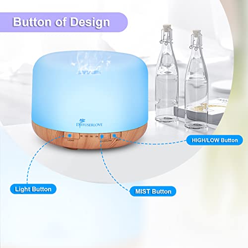 Diffuserlove Diffuser Essential Oil Diffusers 500ML Remote Control ...