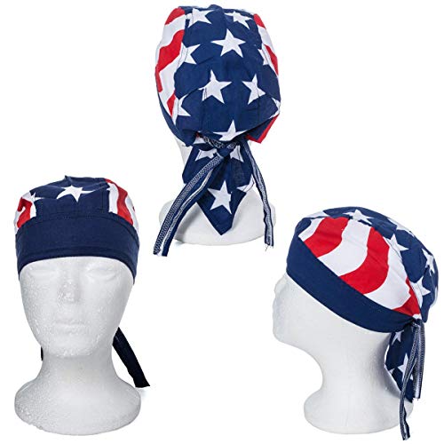 American Flag Durag - USA Doo Rag - Dew Rags for Men - Patriotic Skull ...