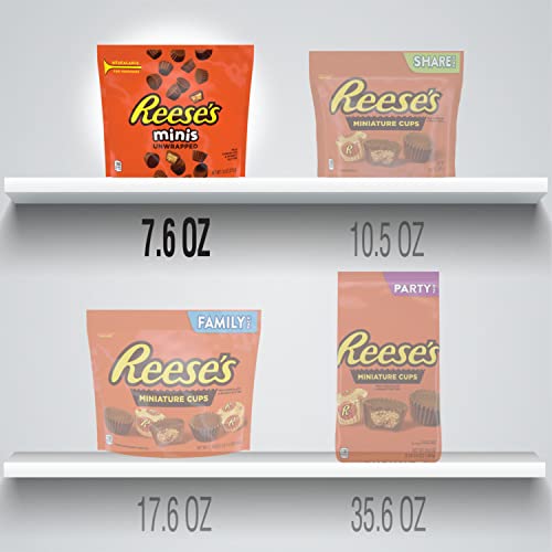 REESE'S Minis Milk Chocolate Unwrapped Peanut Butter Cups, Candy Bag, 7.6 oz | Pricepulse