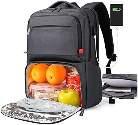 Lunch Backpack for Men Women，Insulated Cooler Backpack Lunch Box Laptop ...