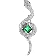 Amazon.com: UNVAK Snake Rhinestone Brooch Pin for Women Silver Snake ...