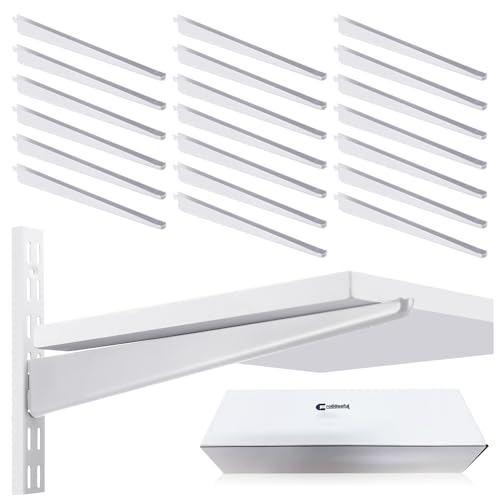 CroBlissful 20 Pcs Adjustable Shelf Brackets for Double Track System ...