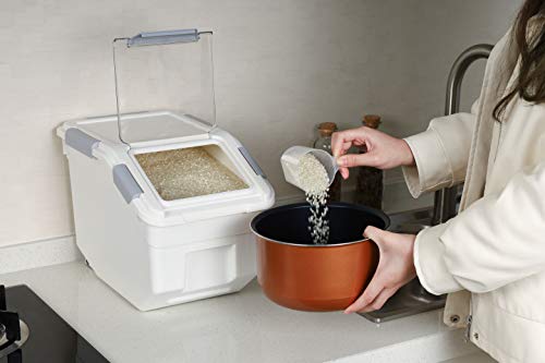 Rice Storage Container with Wheels Seal Locking Lid PP((405.77 oz / 22 ...