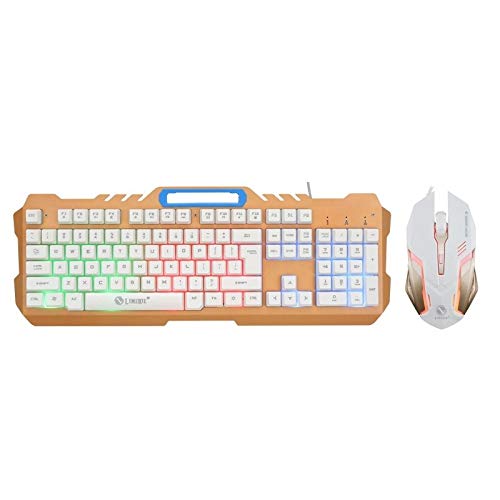 MMBH T21 Backlit Computer Mouse and Keyboard Set, Wired Gaming Keyboard ...