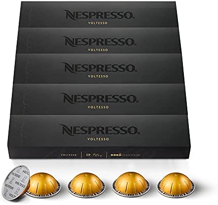 Nespresso Vertuo – Bundle of 50 Voltesso Coffee Capsules – Intensity 4 ...