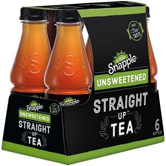 Snapple Straight Up All Natural Tea Unsweetened 6-18 oz Bottles (Pack ...