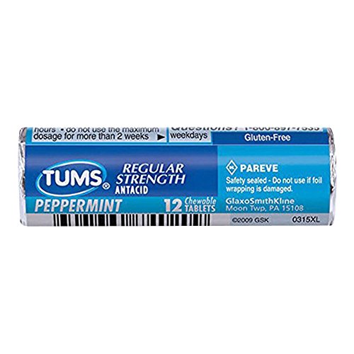 Tums Regular Strength, Peppermint, 12-Count Rolls (Pack of 12) | Pricepulse