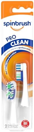 Spinbrush Pro Clean Replacement Heads, Medium Bristles, For Battery ...