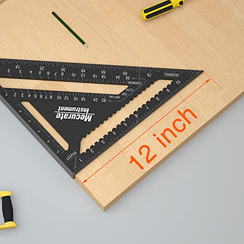 Mecurate Rafter Square, 12 pulgadas Triangle Carpenter Square Aluminio ...