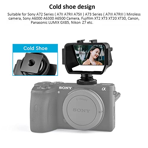 Camera Vlog Selfie Flip Screen, Easy Hood Cold Shoe Mic Light Mount Adapter for Sony A7RIV ...