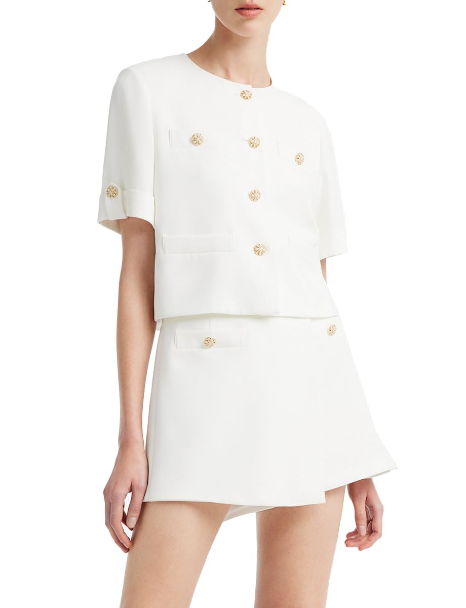 GOELIA 2025 Blazer Shorts Set for Women Dressy White Summer Sets Womens ...