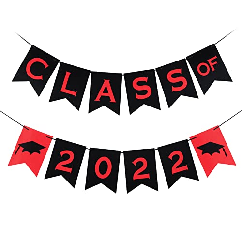 Felt Class of 2022 Banner Red and Black, Class of 2022 Graduation ...