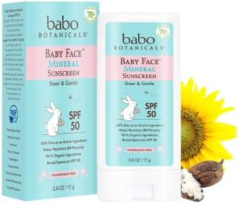 Babo Botanicals Baby Face Mineral Sunscreen Stick SPF 50 – with 70 ...