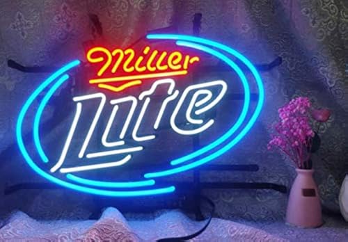FINEON ML Real Glass Neon Signs 17”×13” bar Signs for Home Bedroom ...