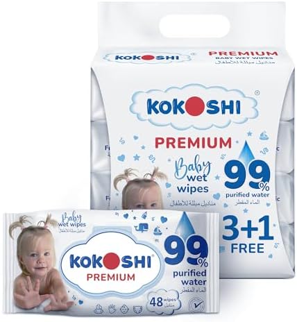 Kokoshi Baby Wet Wipes, 99% Pure Water with Vitamin E, Hypoallergenic ...