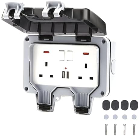 Aputue Outdoor Socket Cover, IP66 Switched Outdoor Socket Cover ...