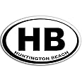 Amazon.com: Oval HB Huntington Beach Sticker (ca City Coast California ...