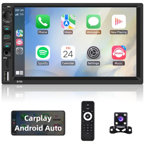 Double Din Touchscreen Car Stereo Apple Carplay, Rimoody 7 Inch Car ...