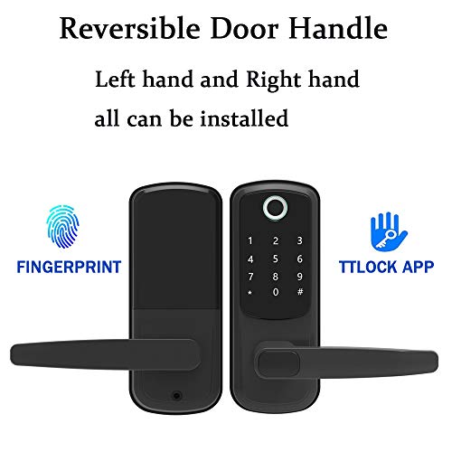 5-in-1 Smart Dore Lock,Arcwares Fingerprint Door Lock with Reversible ...