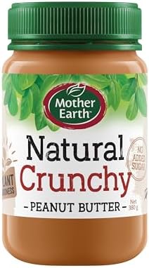 Mother Earth Natural Crunchy Peanut Butter, No Added Sugar, 380 gms ...