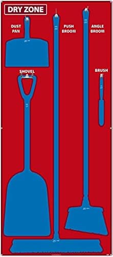 NMC SB127ACP 5S Dry Zone Janitorial Shadow Board, 68"x30", Red/Blue ...