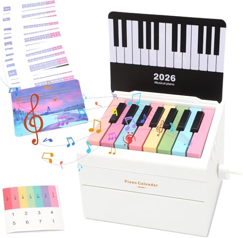 Mua Playable Piano Table Calendar 2026, Piano Desk Calendar 2026, White ...