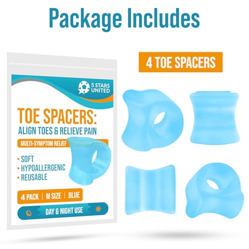 Toe Separators Hammer Toe Straightener - 4-Pack Big Toe Spacers Clear - Gel Spreader - Correct ...
