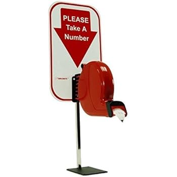 Amazon.com : Take-A-Number System Queue Ticket Dispenser Machine with Counter Stand and 1 Queue ...