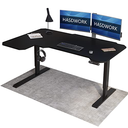 HASDWORK Electric L Shape 59 Inches Standing Desk, Height Adjustable ...