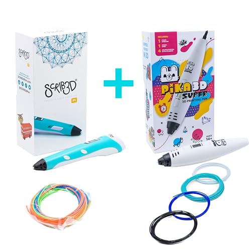 SCRIB3D P1 3D Pen + PIKA3D Super 3D Pen - Complete with PLA Filament ...