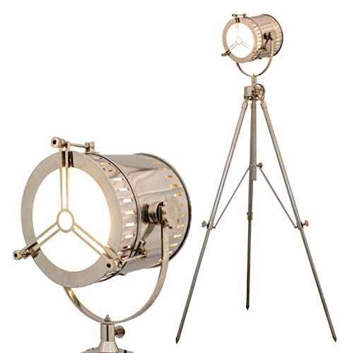 BRASS NAUTICAL HOLLYWOOD SEARCHLIGHT SPOT LIGHT FLOOR LAMP REVOLVING ...