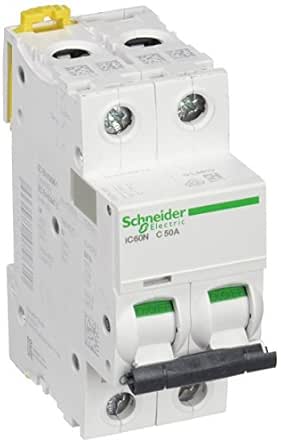 Schneider A9F74250 iC60N 2P 50A C MCB Miniature Circuit Breaker, White: Amazon.com: Tools & Home ...