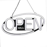 Amazon.com: OVAL REAL GLASS BRIGHT NEON OPEN SIGN / LIGHT - OPEN SIGNS ...