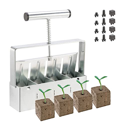 PARBEE Soil Blocker with Handle, 4 Cell Seed Starting Soil Block Maker ...