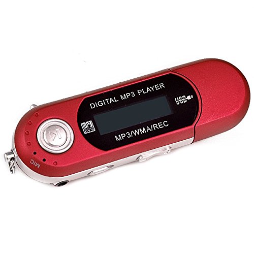 Generic Rojo Color USB Mini Reproductor de mp3 LCD Grabadora de Voz con ...