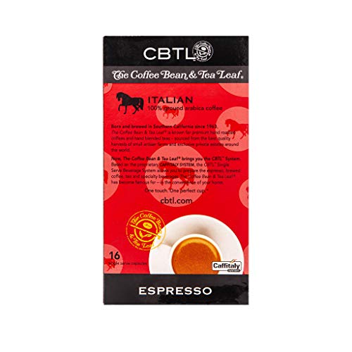 The Coffee Bean & Tea Leaf, Single Origin Italian Espresso Capsules for Caffitaly Brewers, 16 ...