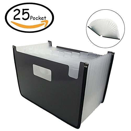 Buy Oak-Pine 25 Pocket Expanding File Folder - Large Plastic Multi ...