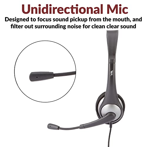 Cyber Acoustics Stereo Headset (AC-204), 3.5mm Stereo & Y-Adapter, Home, K12 School Classroom ...