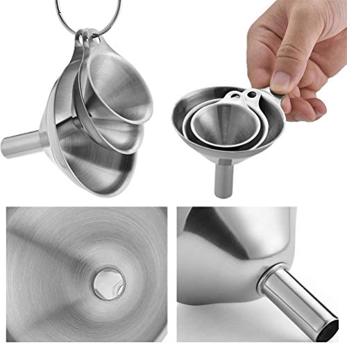 Stainless Steel Funnels, 3pcs Mini Filling Kitchen Funnel, Sizes Large to Small Funnels for ...